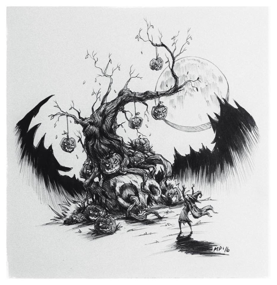 ArtStation - 8/31 inktober Witch Tree