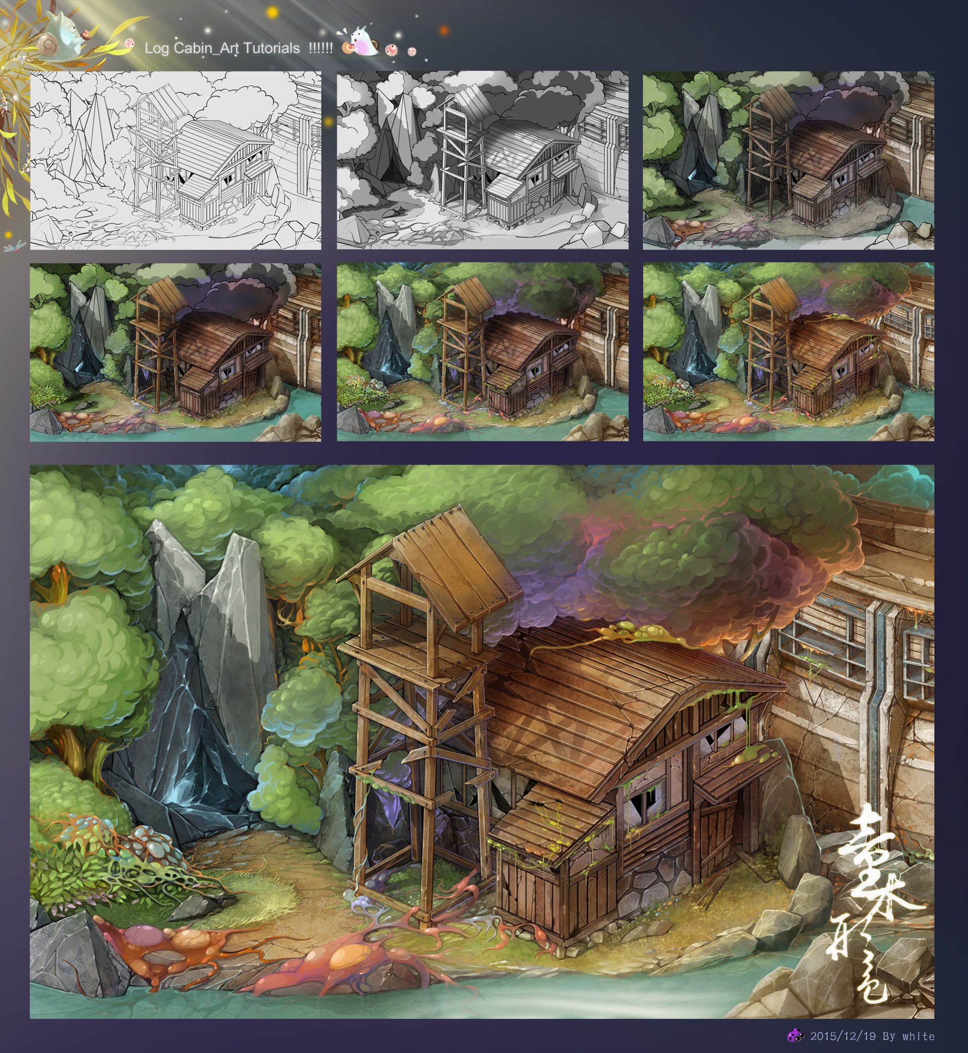 ArtStation - Log Cabin_Art Tutorials