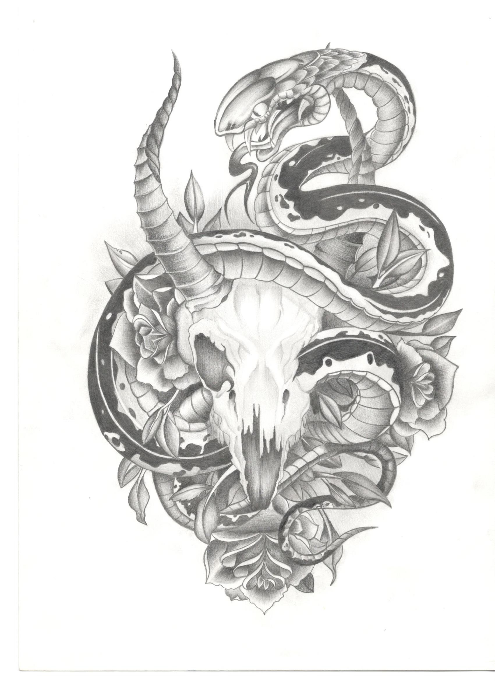 ArtStation - Snake & skull