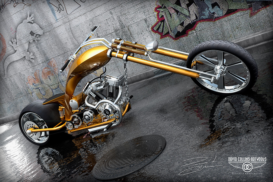 ArtStation - Custom Chopper 3D Bikes
