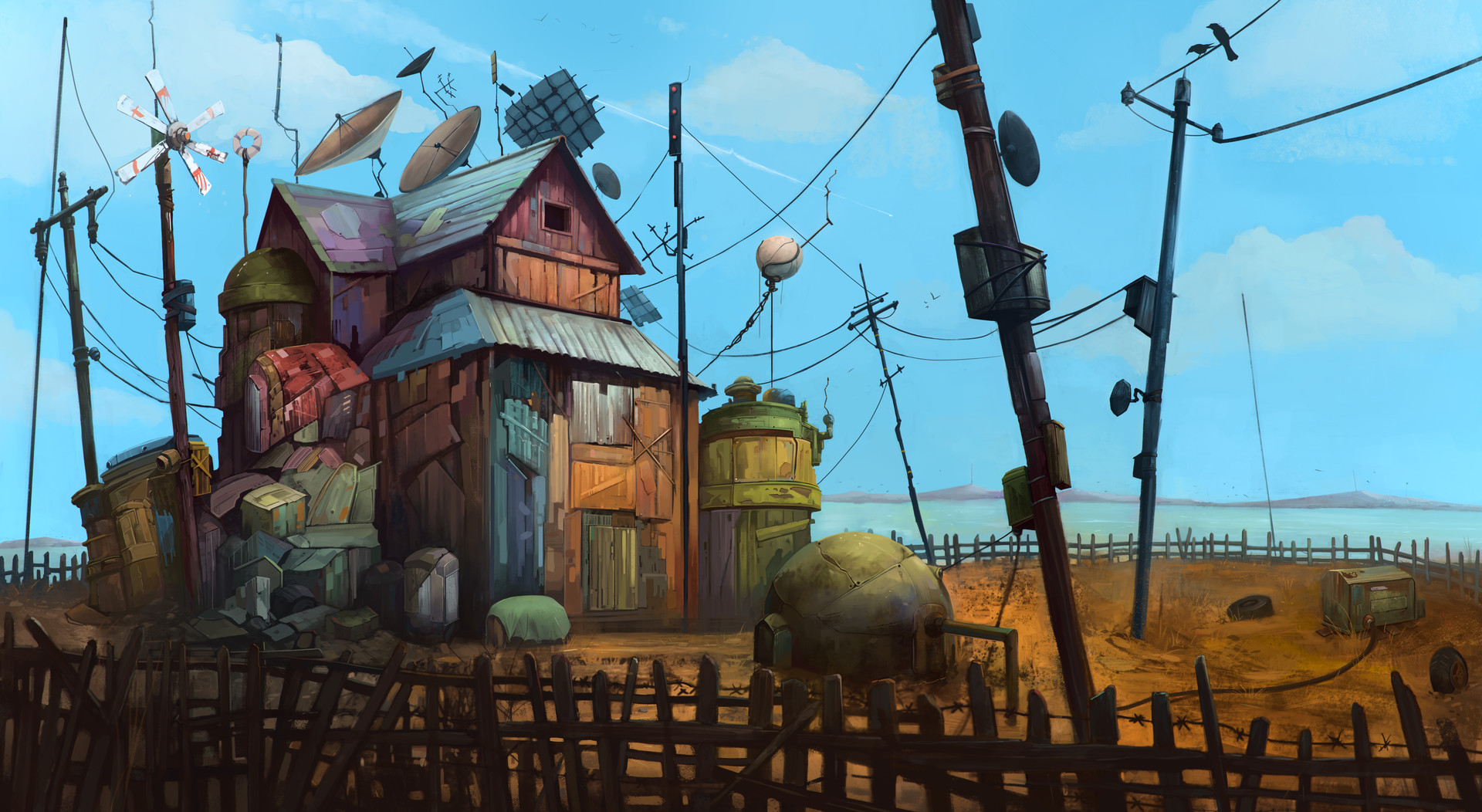 Lakeside shack by George Marnero : r/ImaginaryDwellings