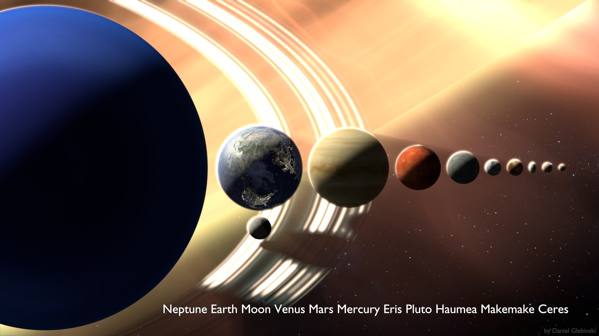 Scaled Solar System 1920x1080