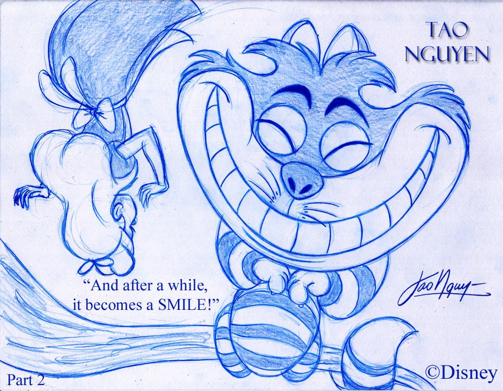 how to draw cheshire cat