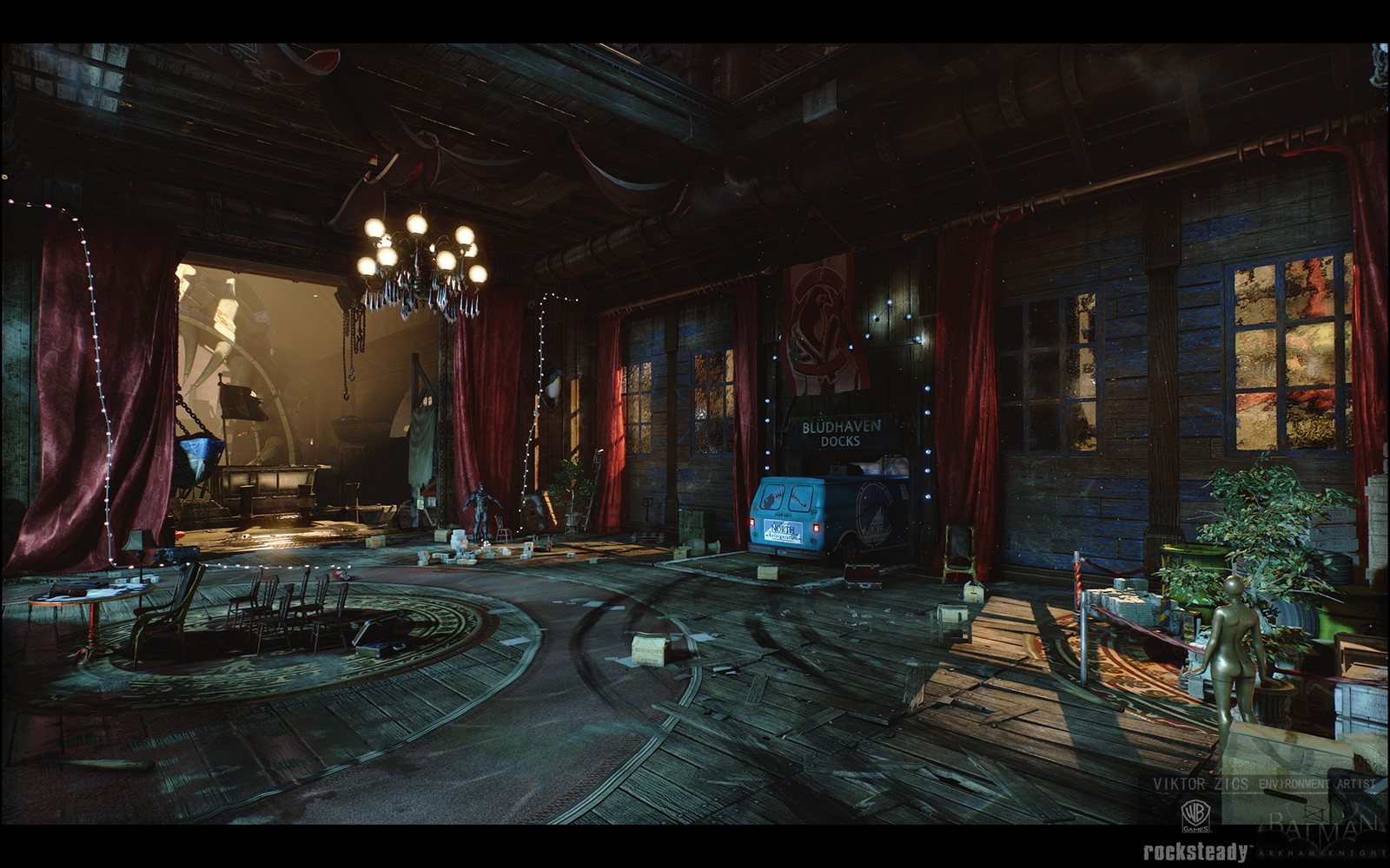 Viktor Zics - Underwater Tunnel and Bludhaven docks - Batman: Arkham Knight (2015)