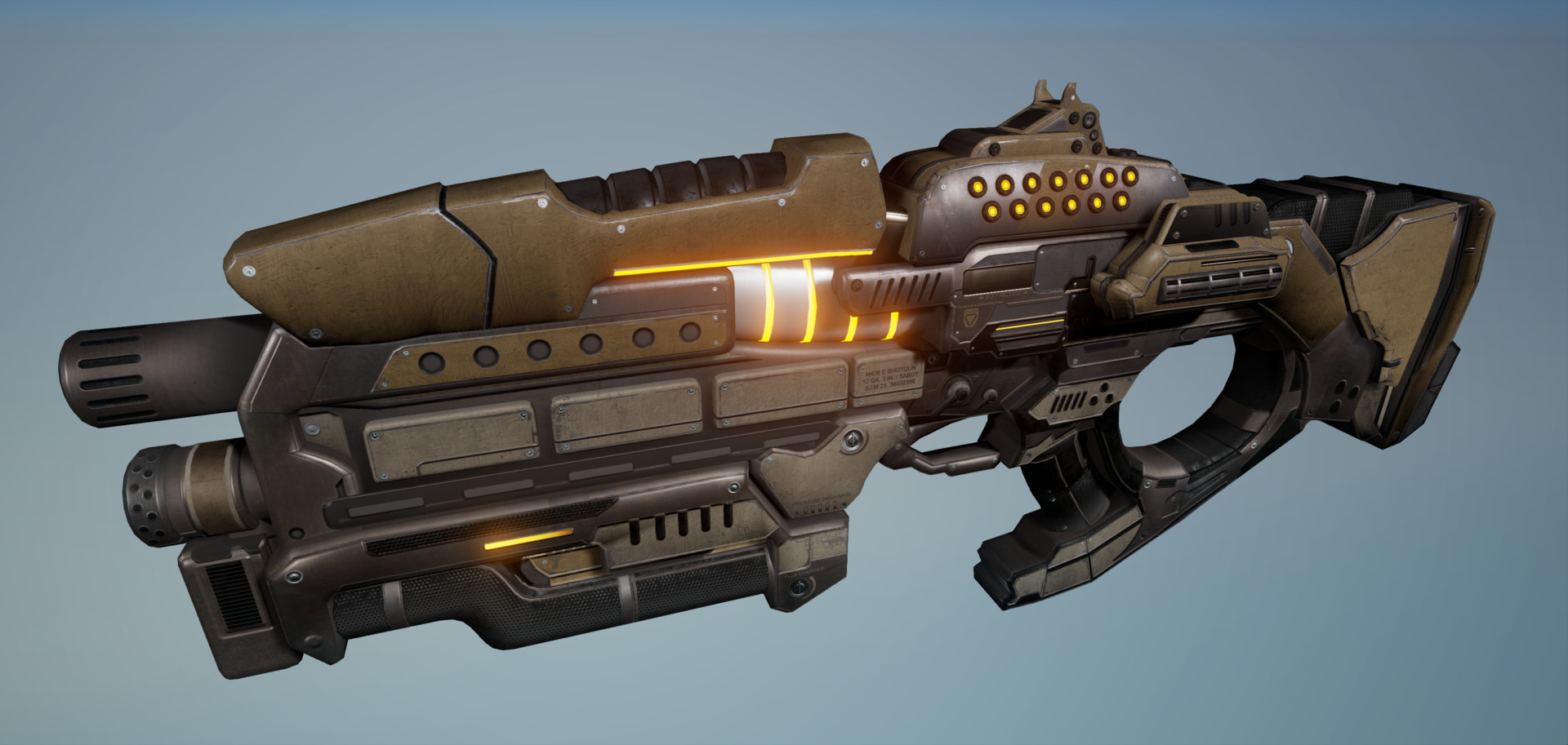 ArtStation - Futuristic Shotgun Low Poly