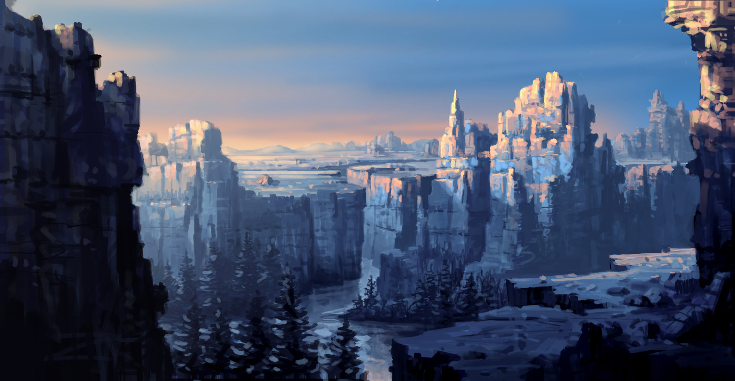 ArtStation - Morning light on the hill