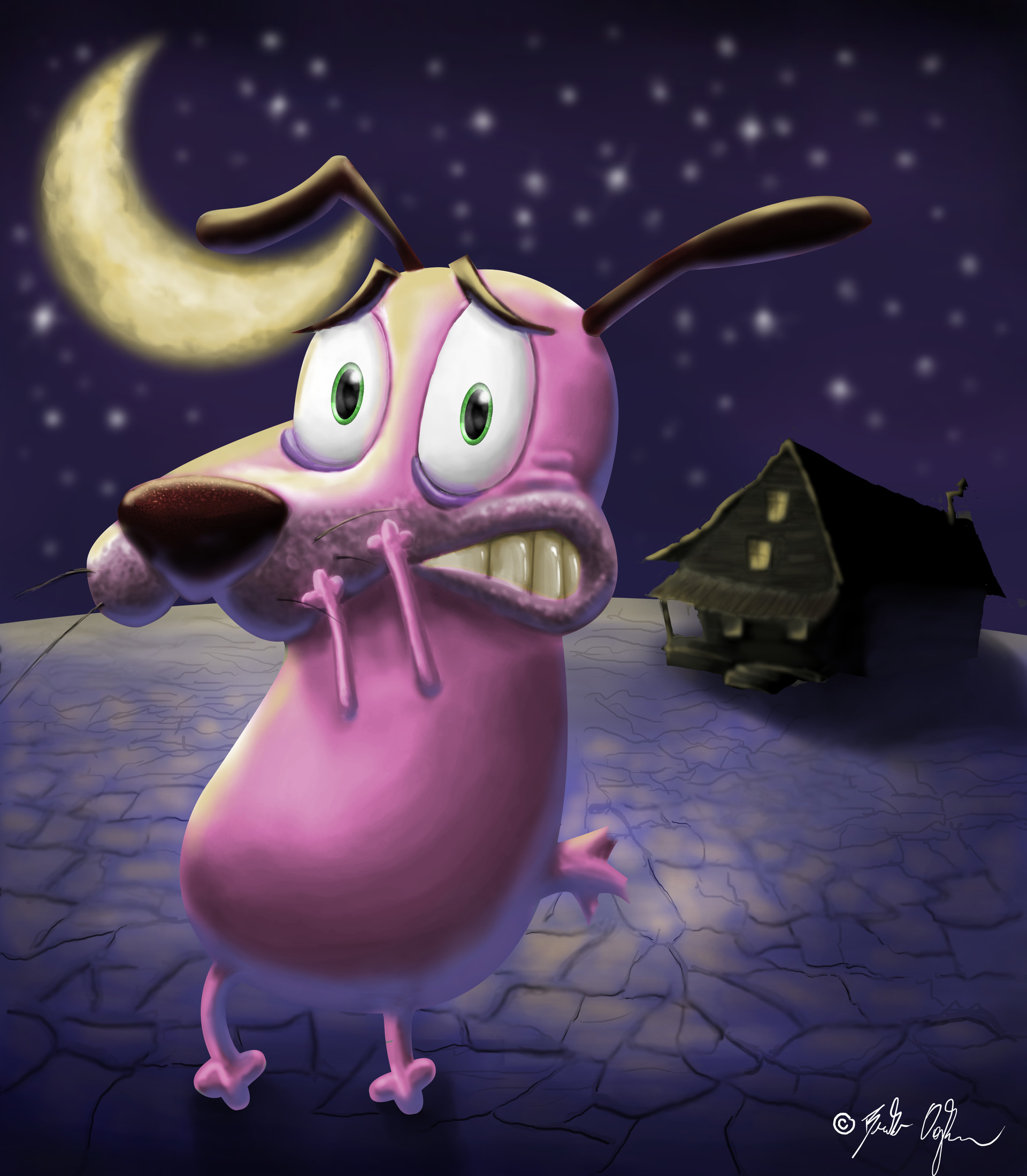 ArtStation - Courage the cowardly dog