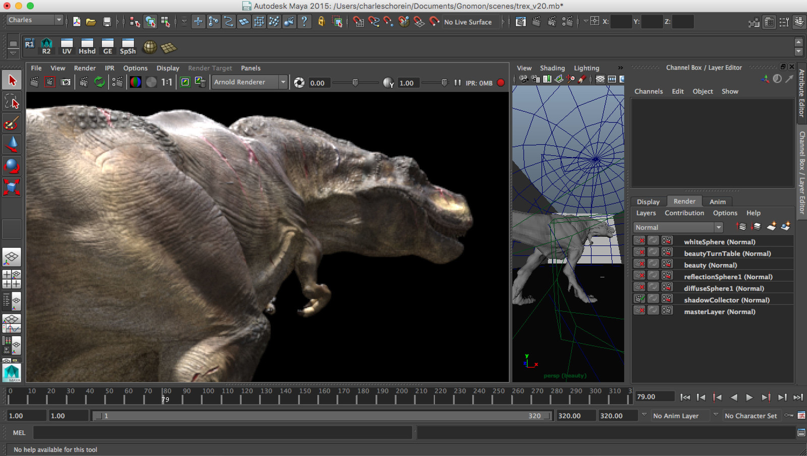 Charles Chorein - Gnomon Workshop - TRex - LookDev and Lighting in Maya ...