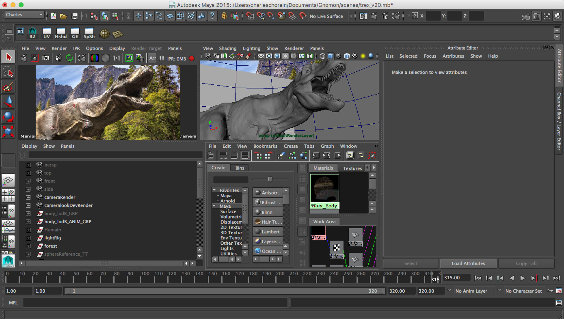 Charles Chorein - Gnomon Workshop - TRex - LookDev and Lighting in Maya ...