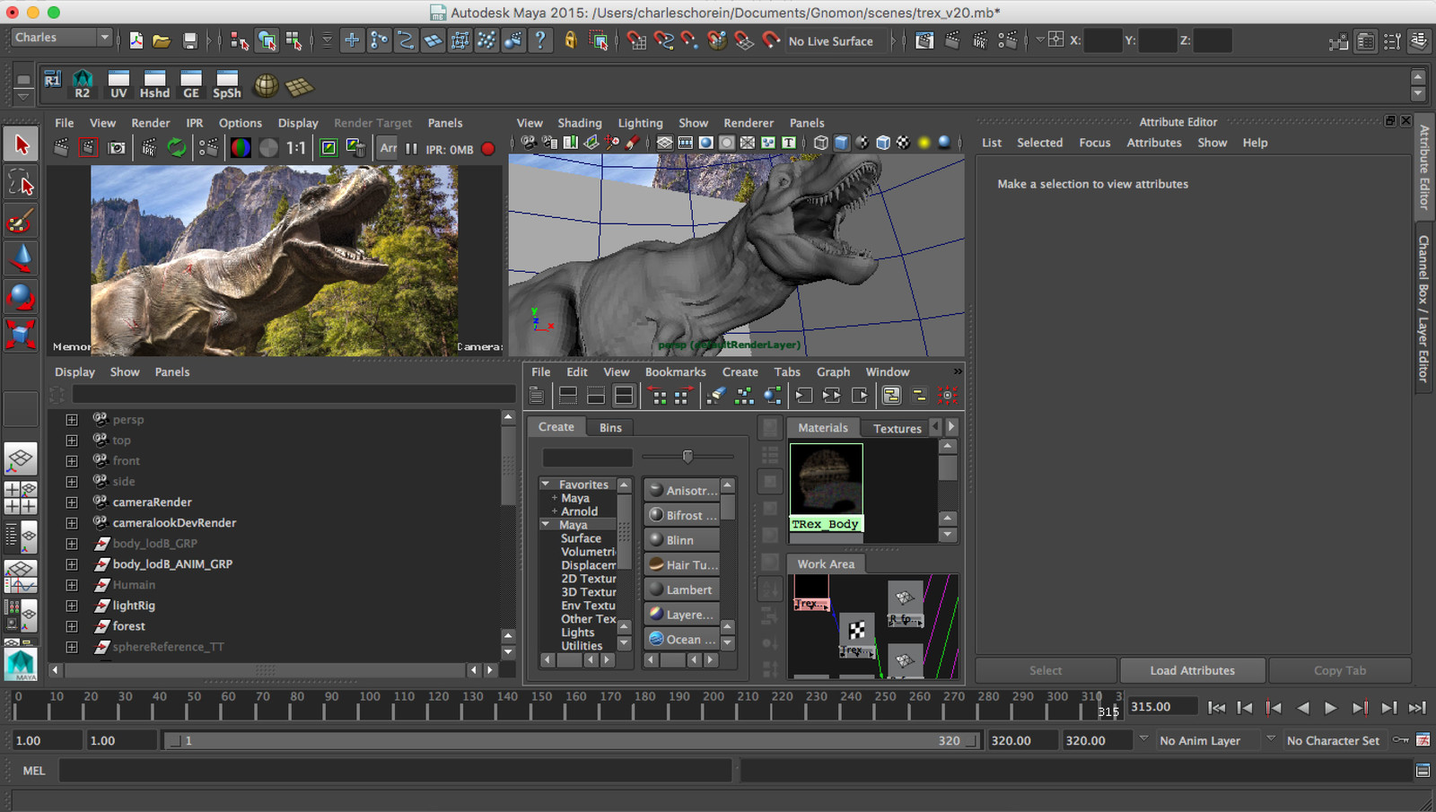 Charles Chorein - Gnomon Workshop - TRex - LookDev and Lighting in Maya ...