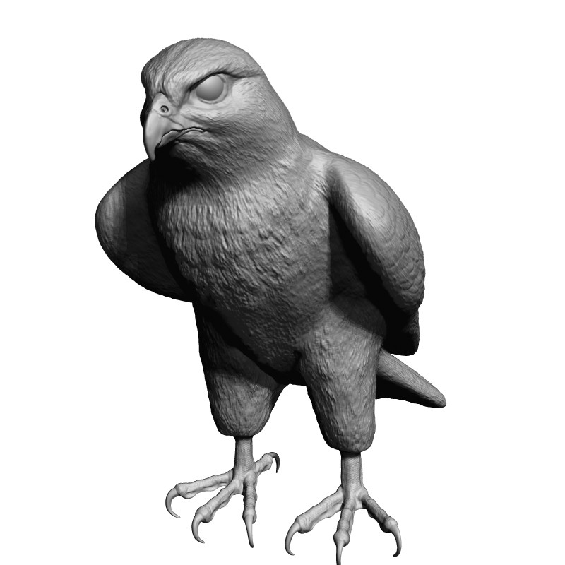 Stephan Plotnicov - 3D model falcon bird basic shape.