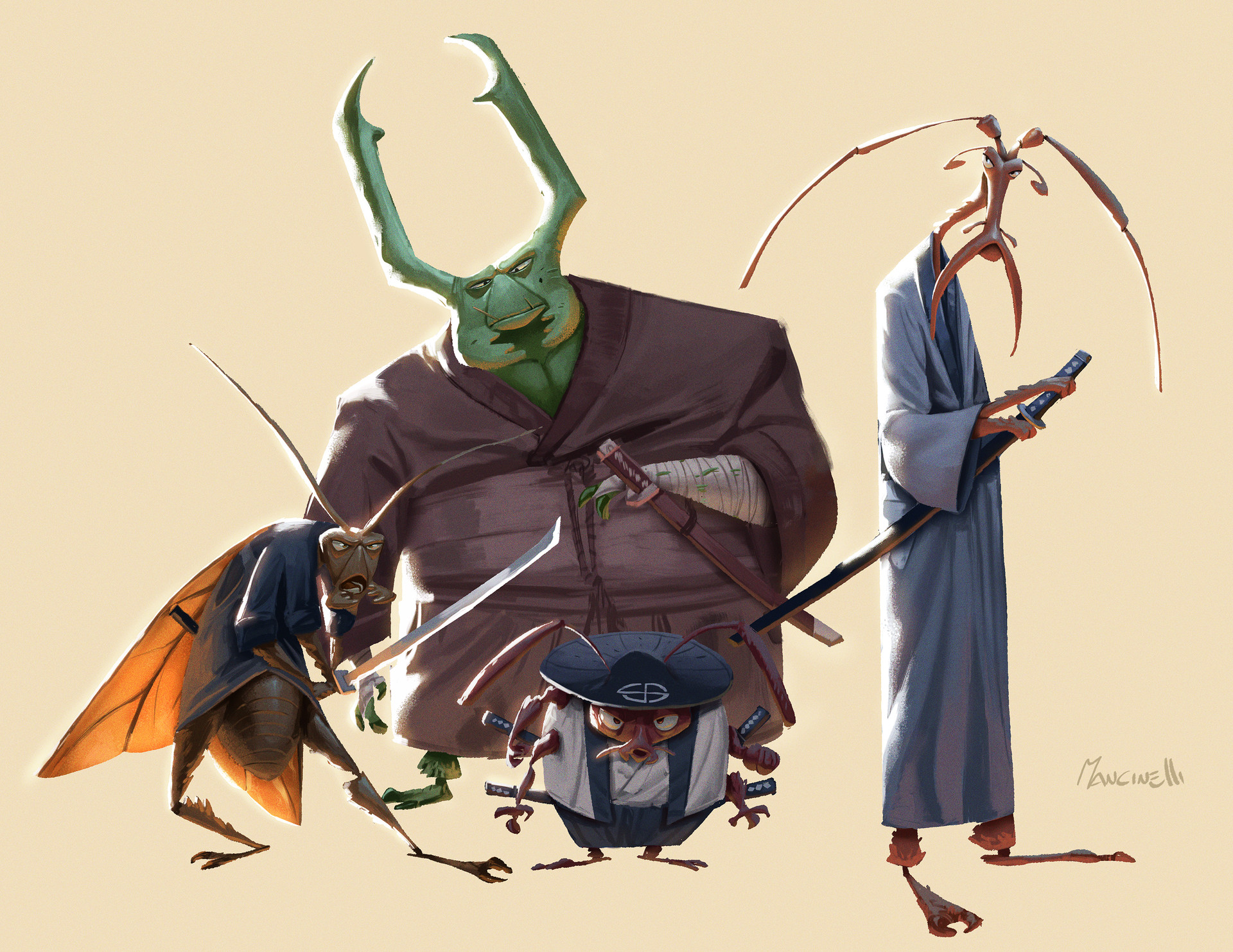 ArtStation - Beetles samurai