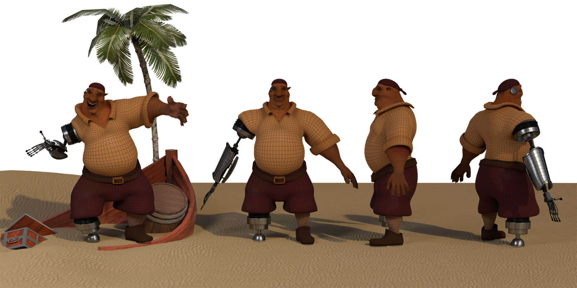 ArtStation - Character Module - John Silver - Treasure Planet