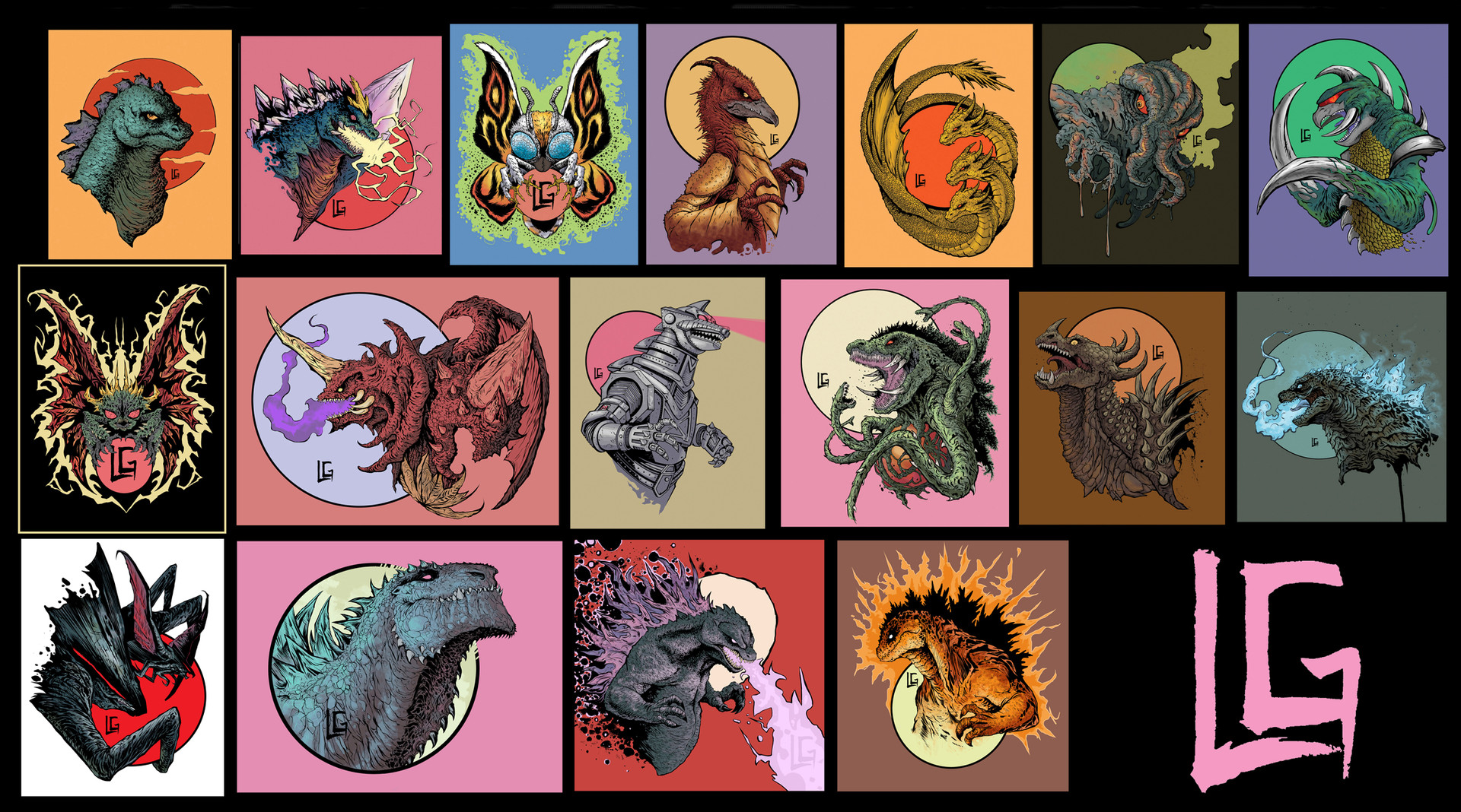 Leonardo Gonzalez - Kaiju portraits