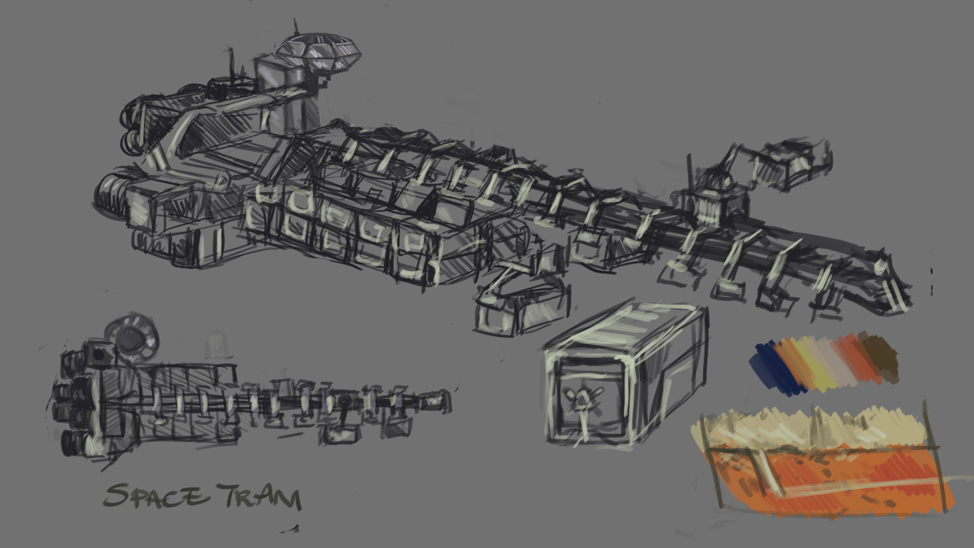 ArtStation - Space Tram Rough Concept