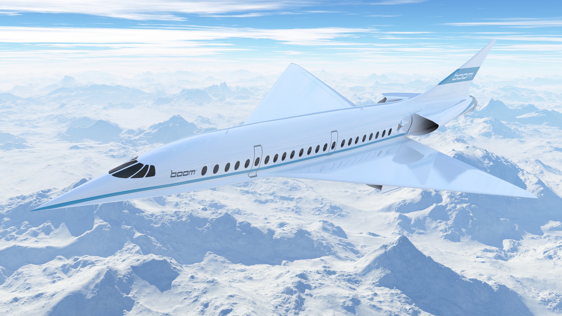 ArtStation - Boom Airlines supersconic airplane.