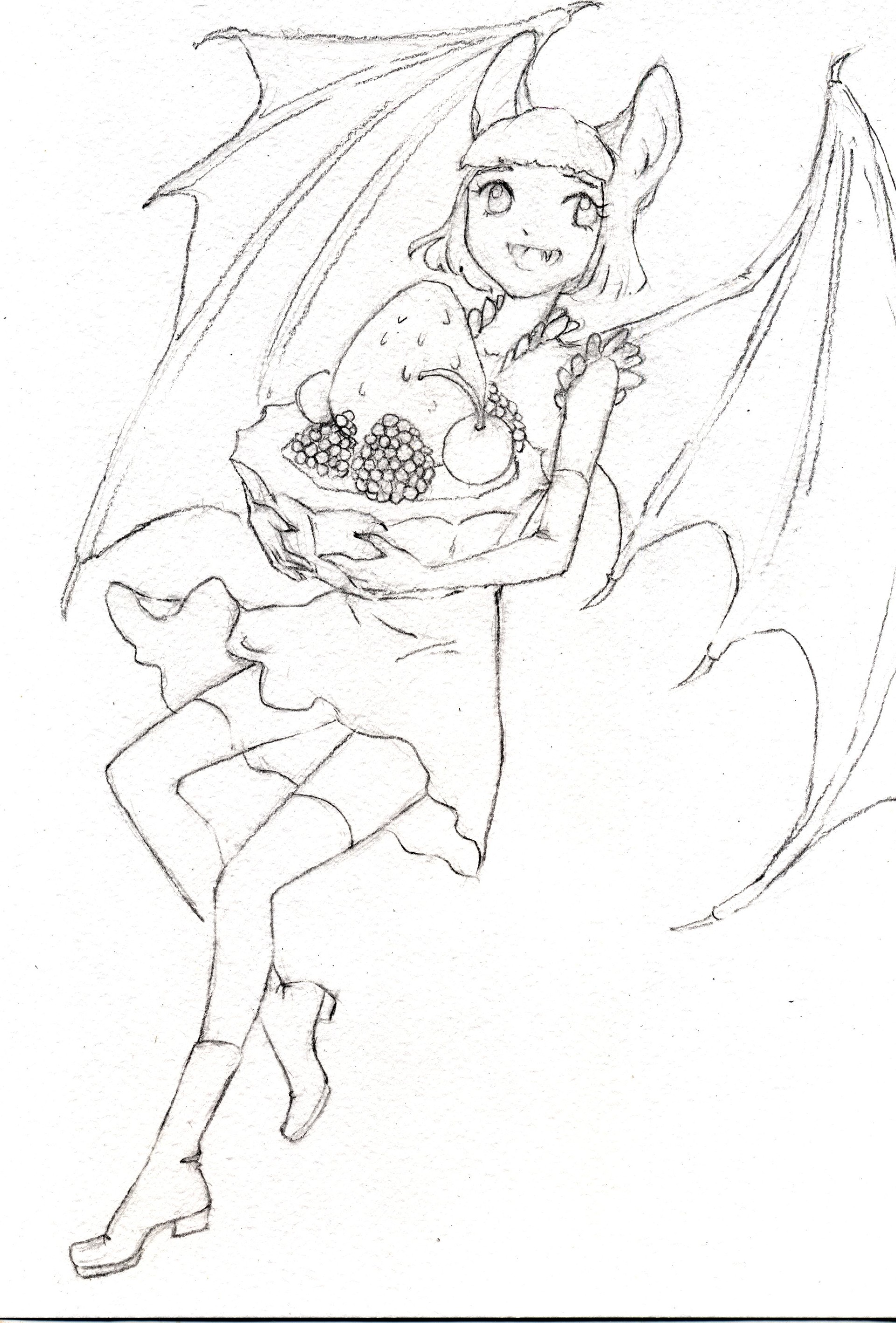 bat girl coloring sheet