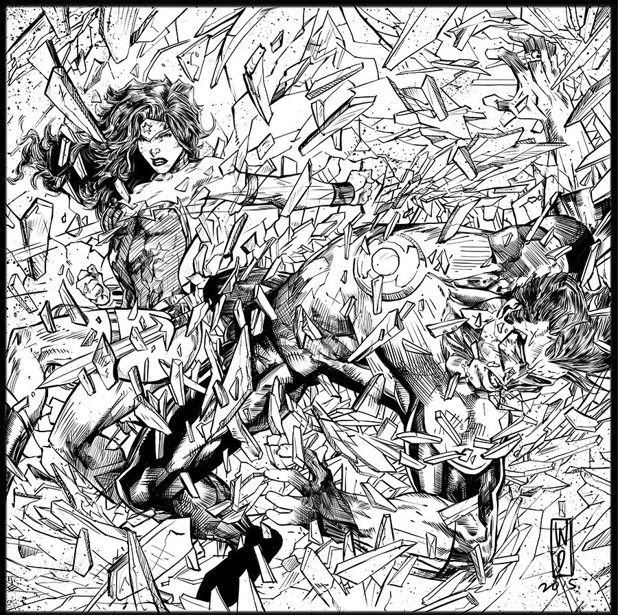 ArtStation - Ink Demo on Jim Lee pencil - JLA