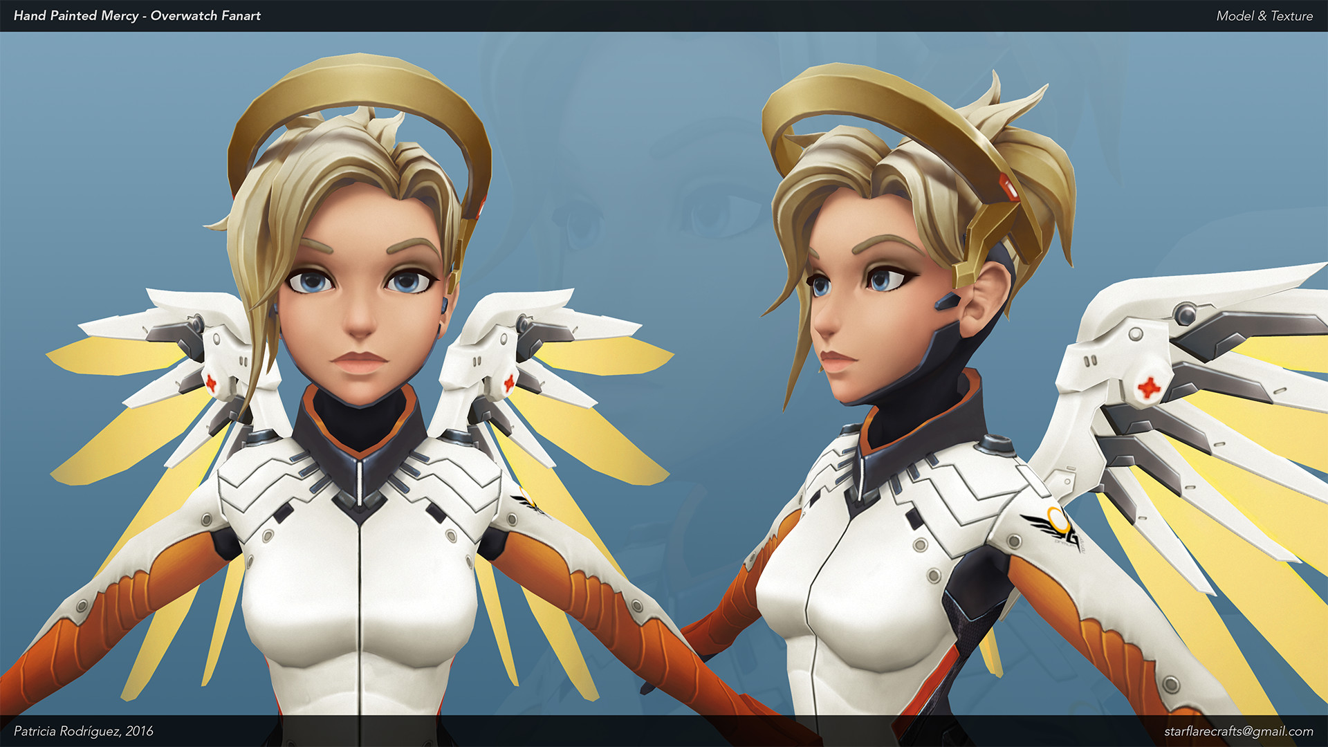 Patricia Rodríguez Torroba - Hand Painted Mercy - Overwatch Fanart