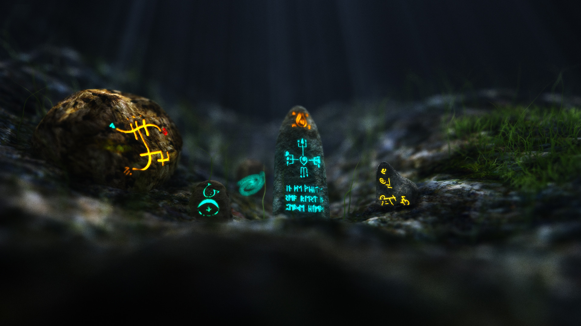 ArtStation - Runes Stones - An eternity under water