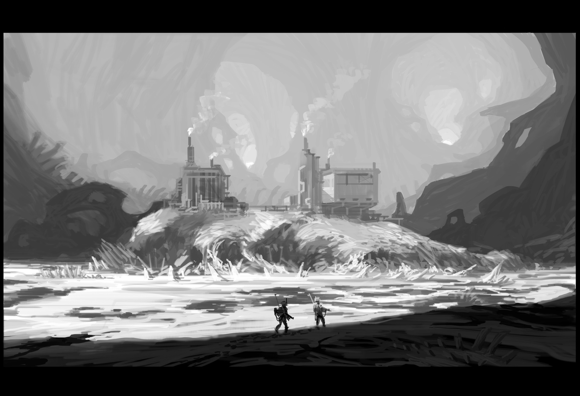 ArtStation - Black & white sketch