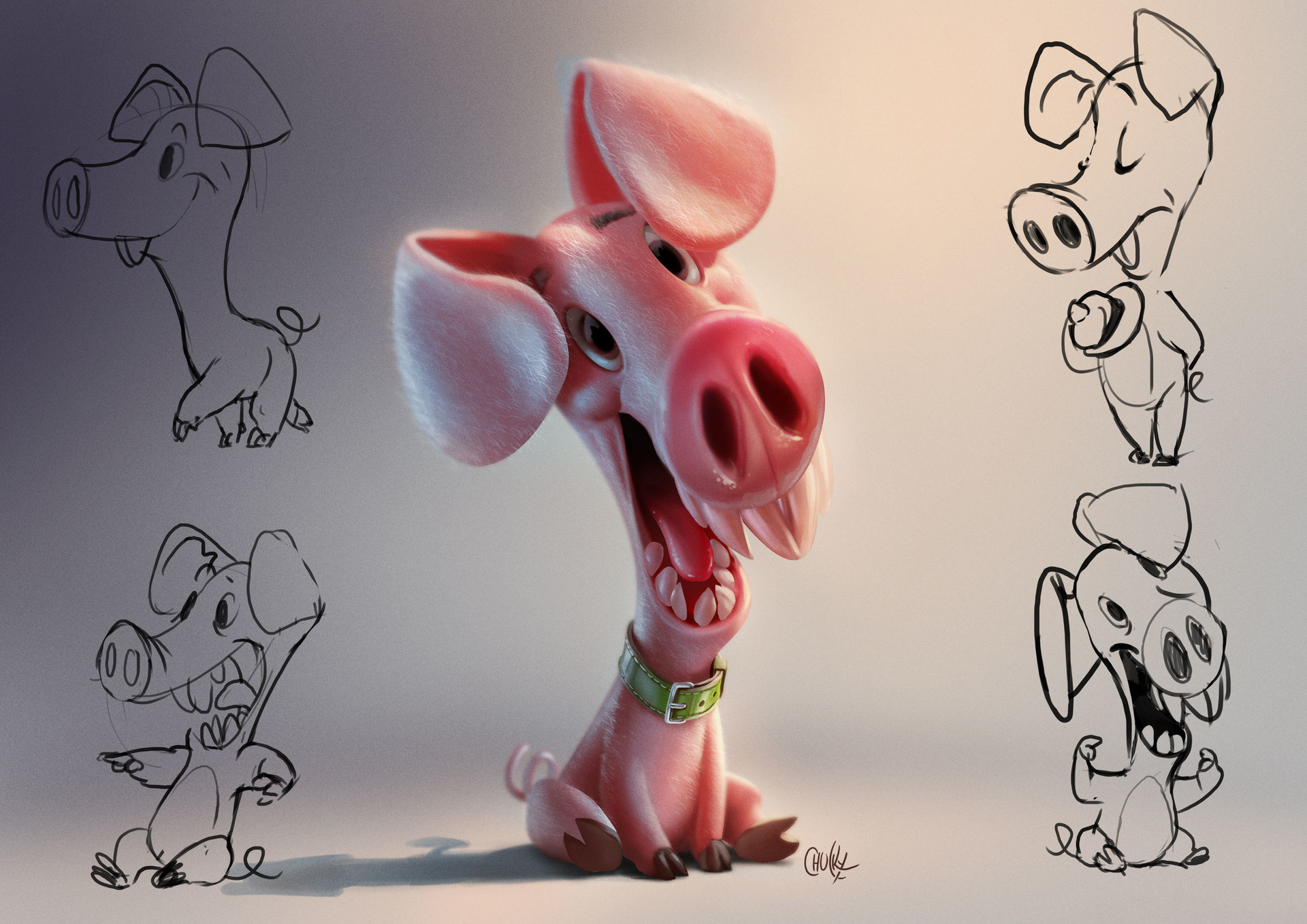 ArtStation - willy the pig (process)