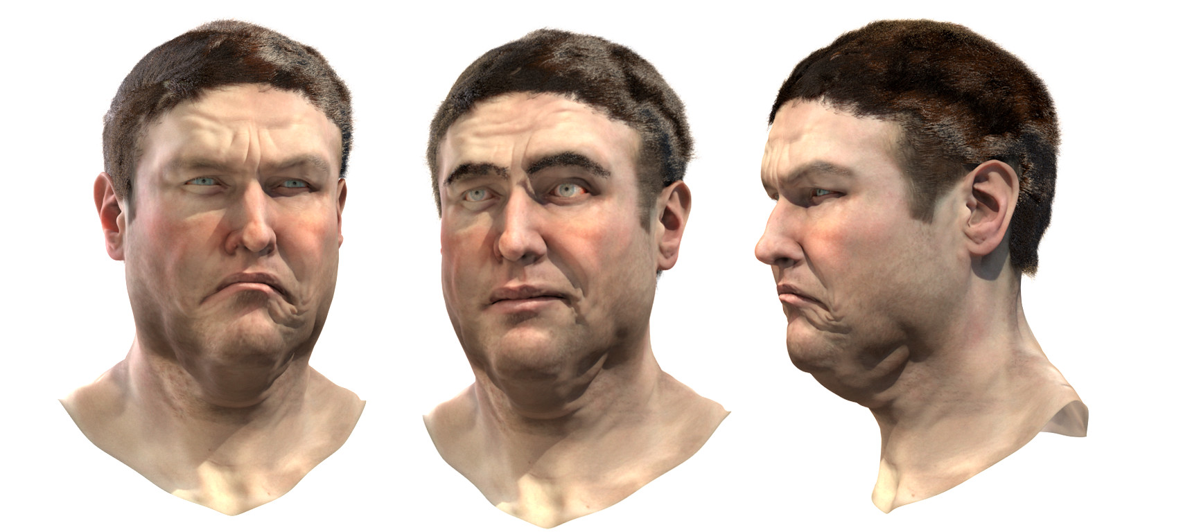 ArtStation - fat guy fun sculpt FACS