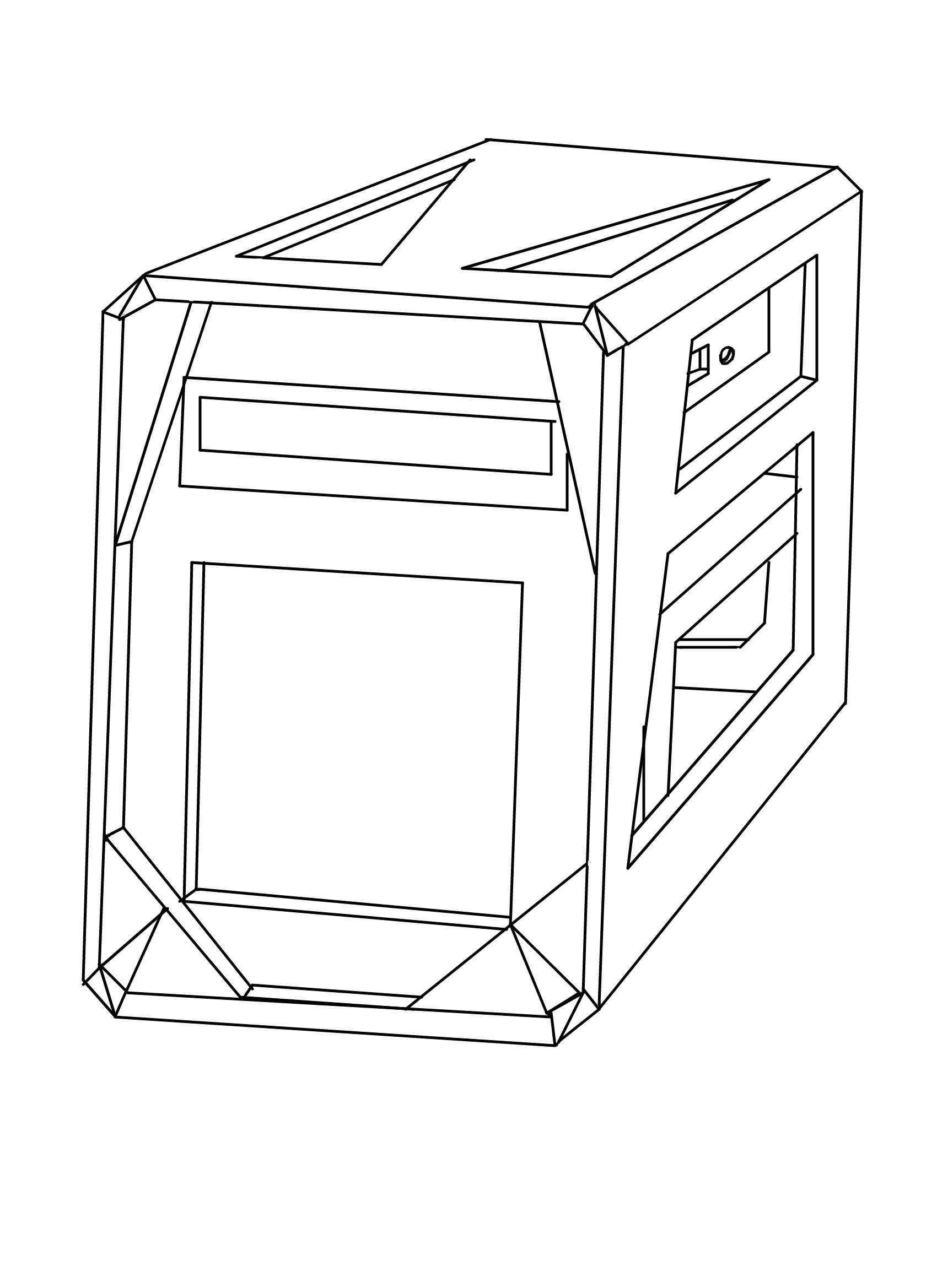how to draw computer case