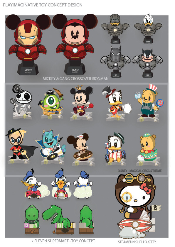 Ah Min - 2d toy concept art and sculptures.