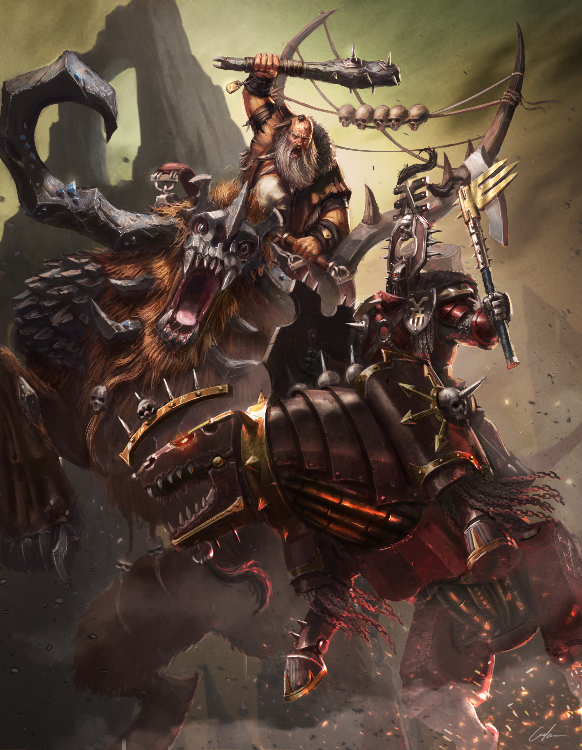 ArtStation - Ogre vs Chaos Knight