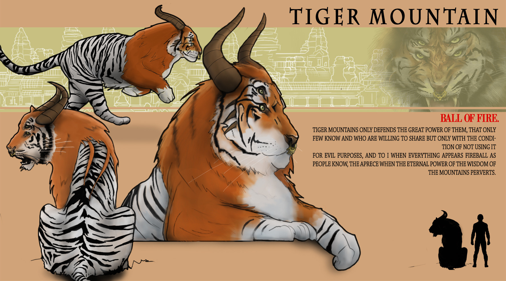 how to draw a mountain tiger