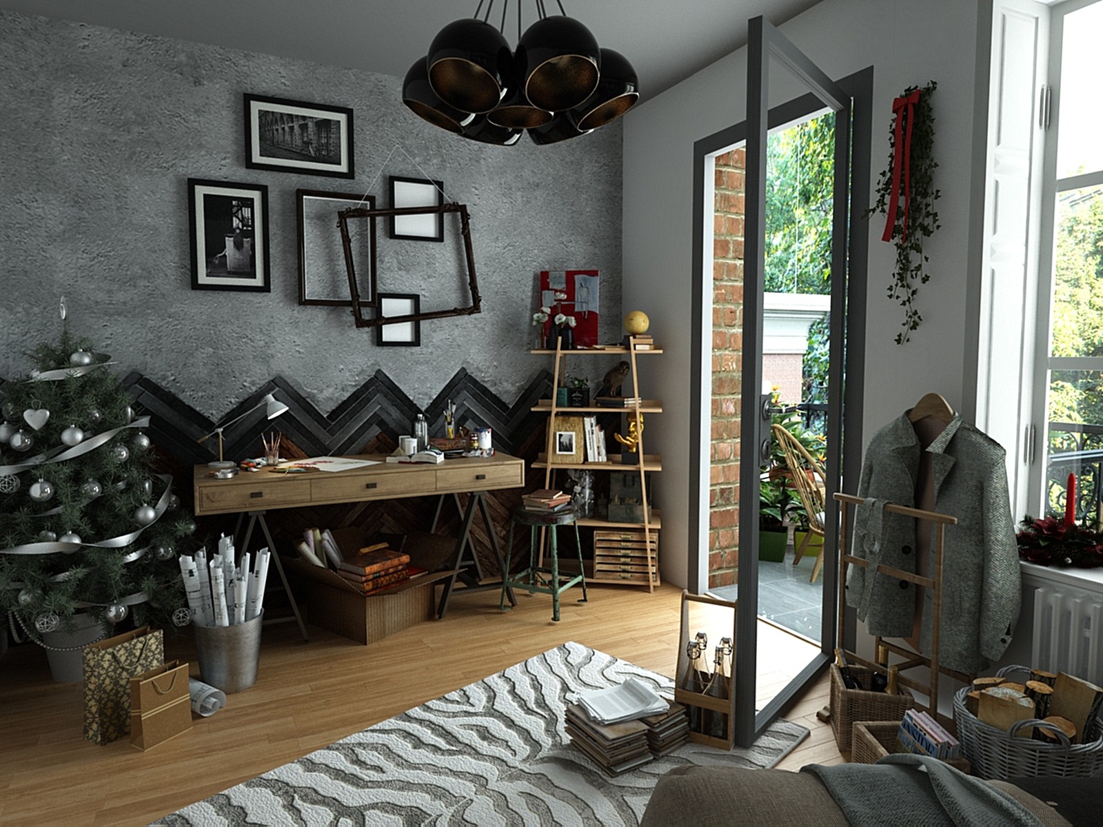 ArtStation - Weekly 3D Exercise / Workroom and Balcony