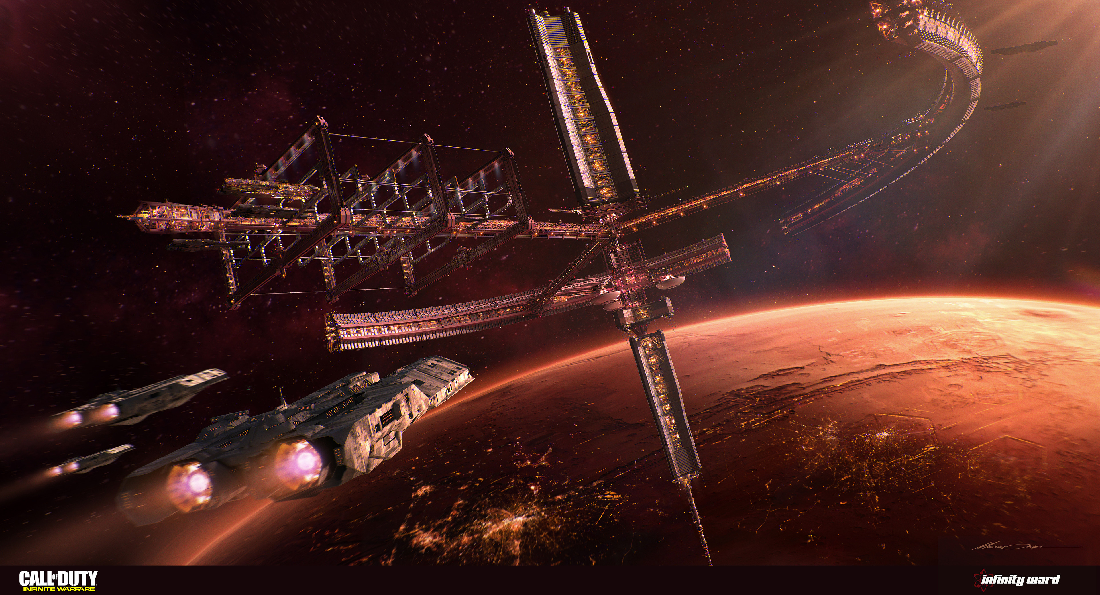 GUS MENDONCA - Call of Duty Infinite Warfare Mars Space Station Concept Art