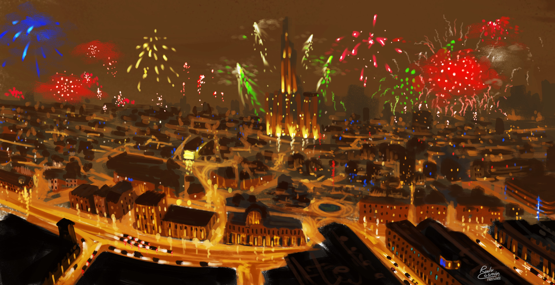 ArtStation - Fireworks - Sketch