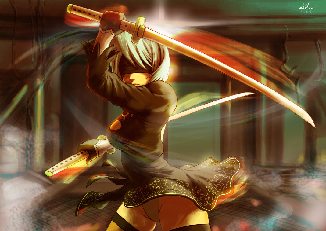 ArtStation - Nier_2B in battle