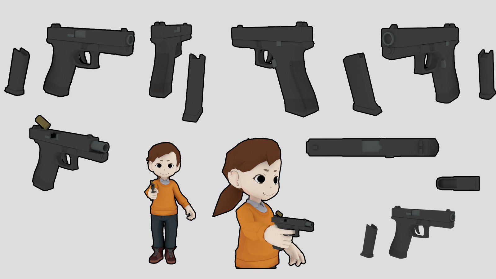Jamie Fox - Anime Child with Glock 19