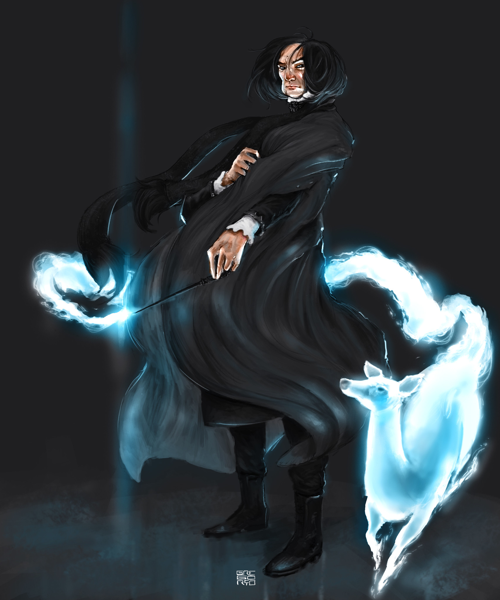 Snape and Patronum by Braulio Gregorio : ImaginaryHogwarts