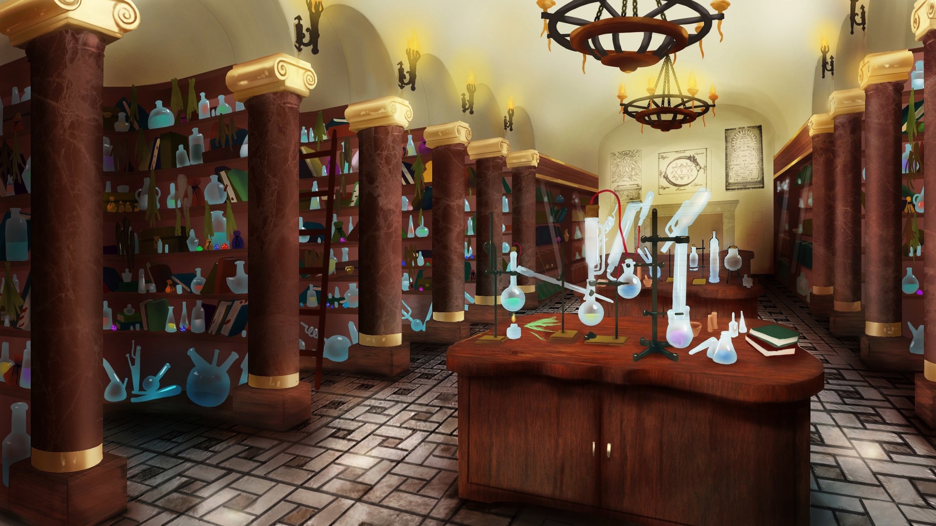 ArtStation - Alchemy classroom - VN Background