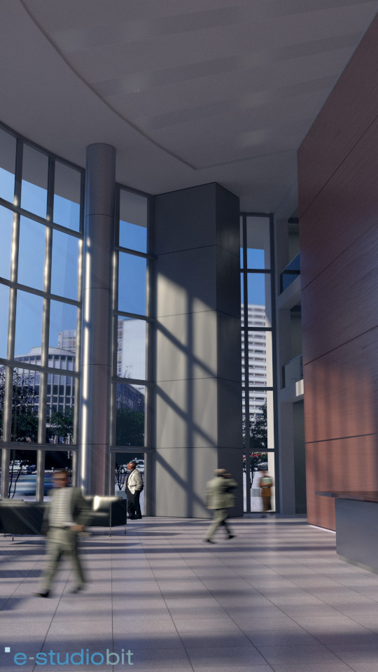 ArtStation - Skyscraper lobby render