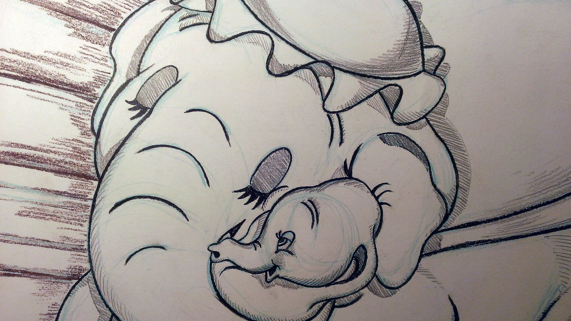 how to draw dumbo and his mom