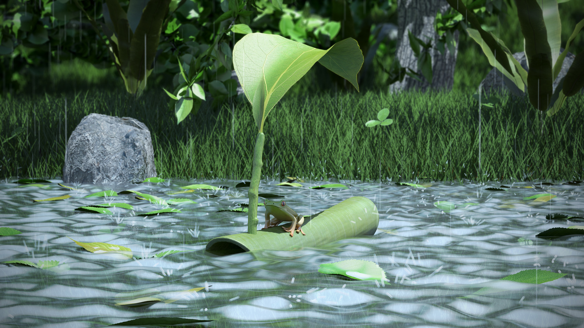 ArtStation - Frog In The Rain (3D)