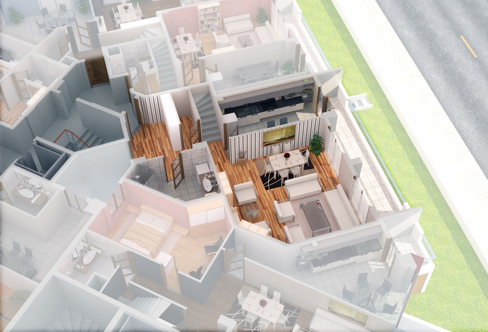 Taylan Ors - Residential Building 3D Plan Views