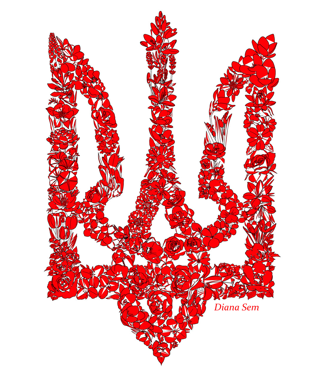 ArtStation - Tryzub in flowers