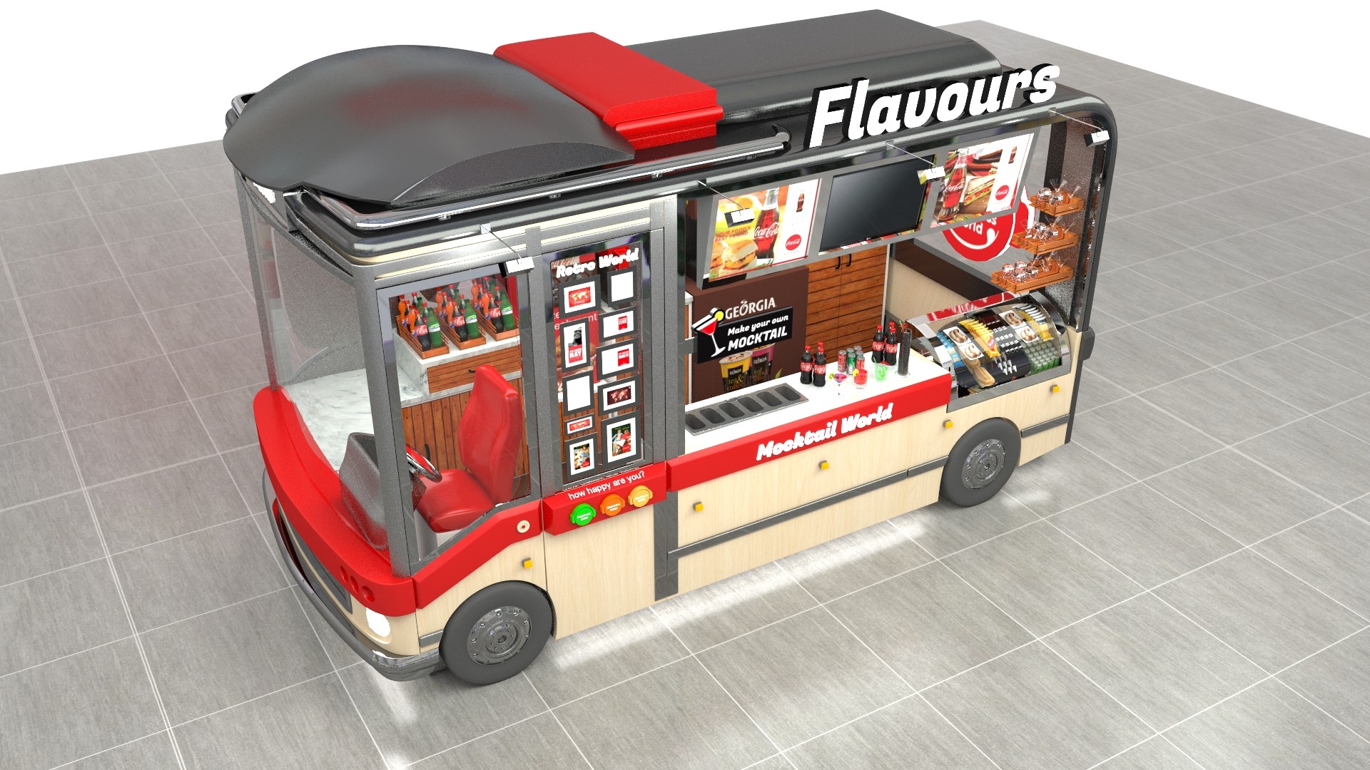 Coca-Cola Flavors Bus Kiosk by Mohamed Faez — ProUser.Me