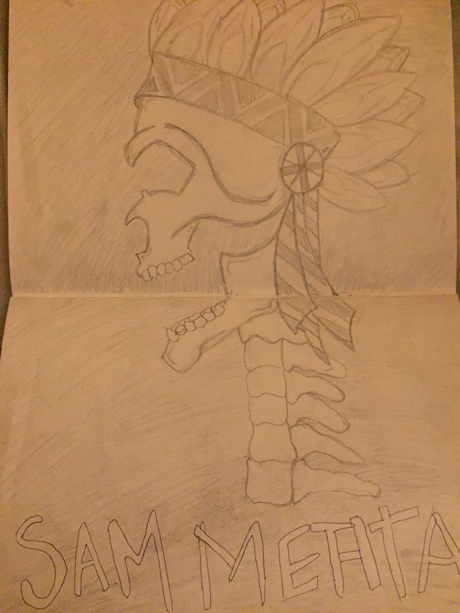 ArtStation - Skeleton side view drawing