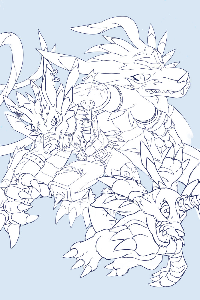 garurumon coloring pages