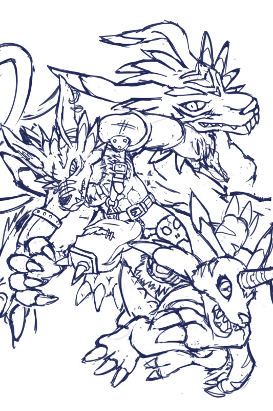garurumon coloring pages