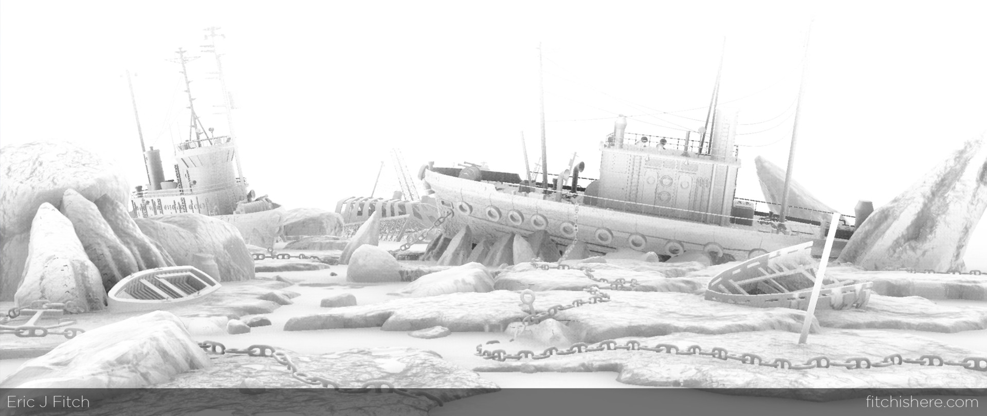 FitchIsHere - Eric J Fitch's 3D Art Portfolio - Snowy Shipwreck (UE4)