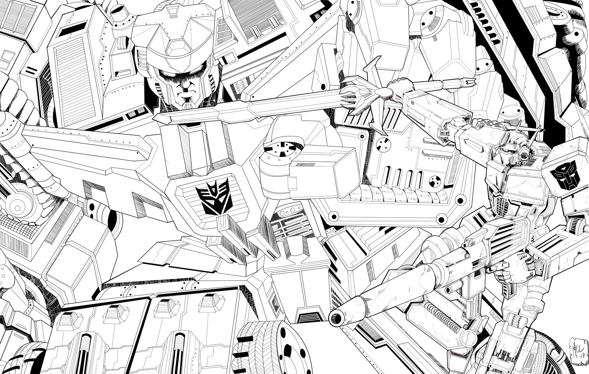 devastator coloring page