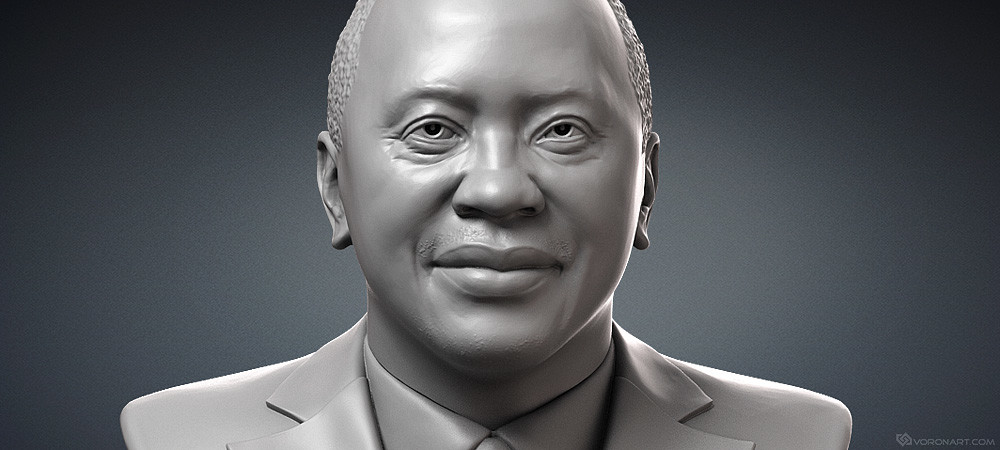 ArtStation - Uhuru Kenyatta portrait bust